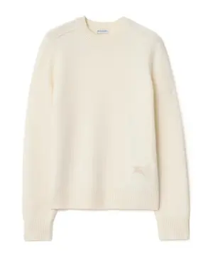 Burberry Knitted Equestrian Jumper - Ceramic White