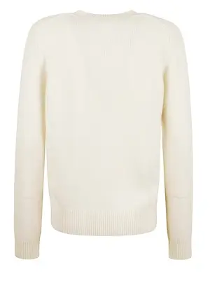 Burberry Knitted Equestrian Jumper - Ceramic White
