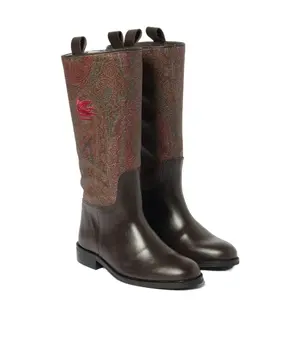 Etro Paisley-panel Leather Boots