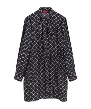 Gucci Printed Long-sleeve Twill Dress - Black