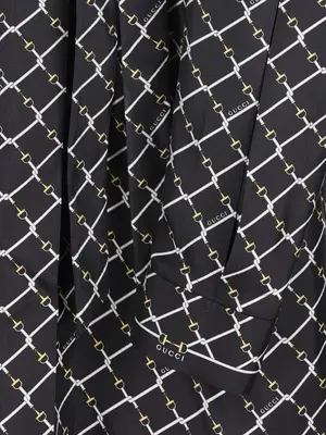 Gucci Printed Long-sleeve Twill Dress