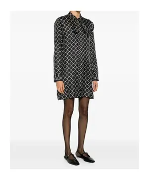 Gucci Printed Long-sleeve Twill Dress