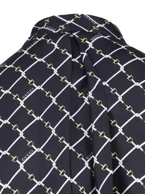 Gucci Printed Long-sleeve Twill Dress