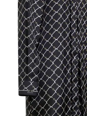Gucci Printed Long-sleeve Twill Dress