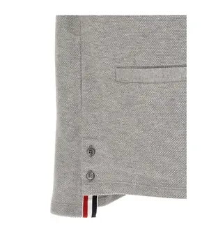 Thom Browne Bar Honeycomb Knit Cardigan - Gray