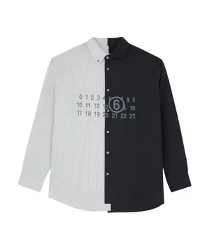 MAISON MARGIELA Two-tone Poplin Shirt - Black