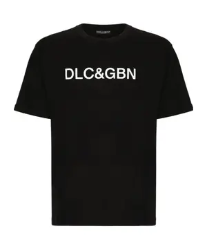 Dolce & Gabbana Dolce Gabbana Logo Printed Crewneck T-shirt - Black