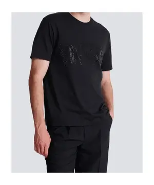 Balmain Embroidered Crystal Spray Effect T-shirt