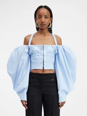 Jacquemus Off-shoulder Poplin Blouse