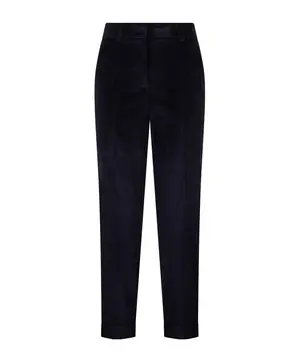 Peserico High-waist Tapered Corduroy Trousers - Black