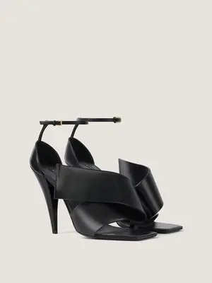 Givenchy Sliced Square Heeled Sandals - Black