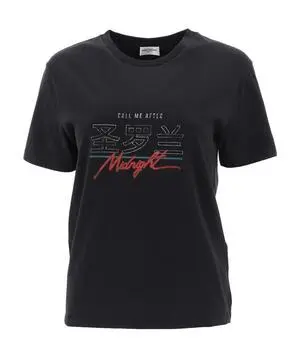 Saint Laurent Straight Hem T-shirts For Women