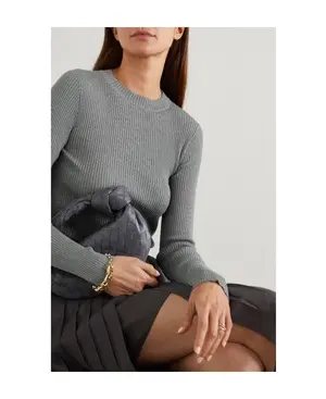 Brunello Cucinelli Ribbed Metallic Pullover