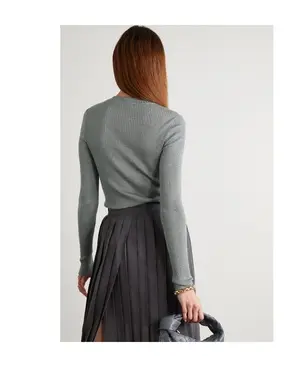 Brunello Cucinelli Ribbed Metallic Pullover