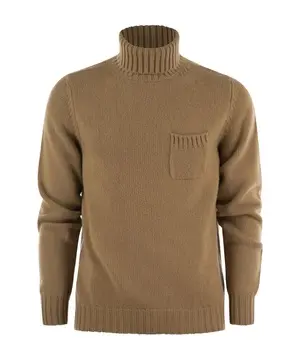 Fedeli Fedeli Ribbed Turtleneck Knitwear With Chest Pocket No