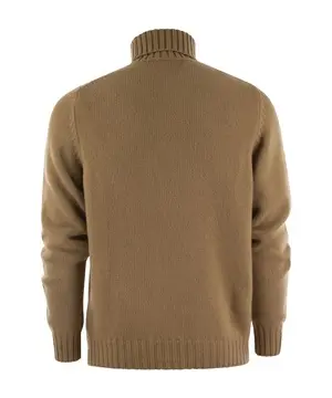 Fedeli Ribbed Turtleneck Knitwear With Chest Pocket - No