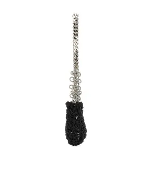 Kara Knot Chain Crossbody Bag - Black