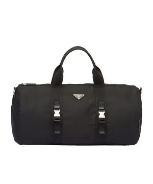 Prada Logo Plaque Zip-up Duffle Bag