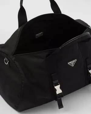 Prada Logo Plaque Zip-up Duffle Bag