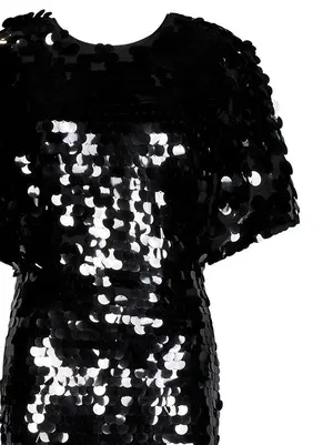 ROTATE BY BIRGER CHRISTENSEN Sequin Embellished Short Sleeve Dress
