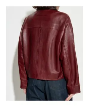 RAG  BONE Rag & Bone Leather Jacket With Lapel Collar