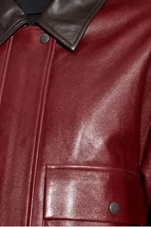 RAG  BONE Rag & Bone Leather Jacket With Lapel Collar