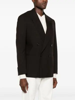 LARDINI Double-breasted Blazer - Black