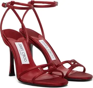 JIMMY CHOO Leo 100 Sandals - Ruby Red