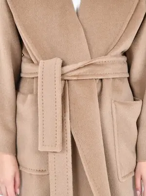 Max Mara Cloruro Belted Coat - Nude