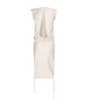 Attico Ruched Neck Drawstring Midi Dress