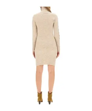 Isabel Marant Étoile Turtleneck Knitted Mini Dress With Snap Details