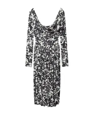 Stella McCartney Graphic Printed Long Sleeve Midi Dress