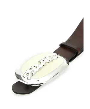Dsquared2 Logo Plaque Buckled Leather Belt - White