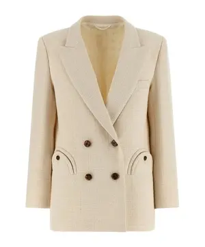 BLAZÉ MILANO Missy Everynight Double-breasted Blazer - Cream