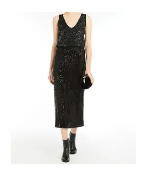 Max Mara Embroidered Sequin Midi Skirt