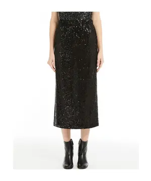 Max Mara Embroidered Sequin Midi Skirt