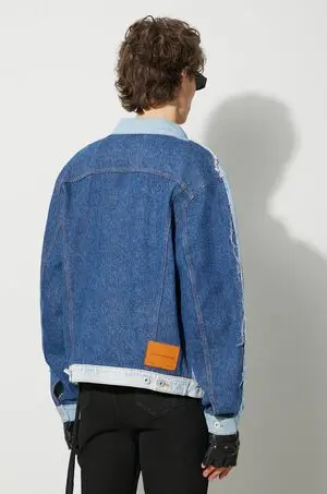 Heron Preston Patchwork Denim Jacket - Blue