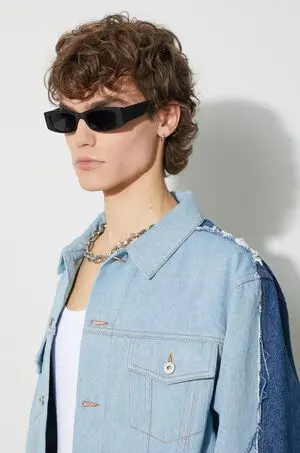 Heron Preston Patchwork Denim Jacket - Blue