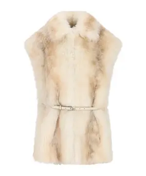 Gucci Sleeveless Shearling Belted Gilet