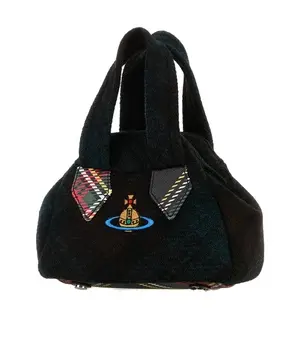 VIVIENNE WESTWOOD Mini Handbag With Logo Embroidery - Black
