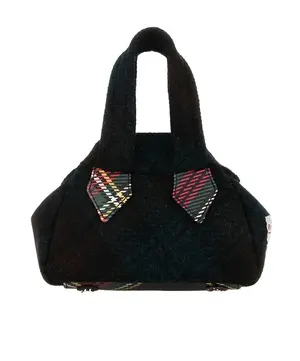 VIVIENNE WESTWOOD Mini Handbag With Logo Embroidery - Black