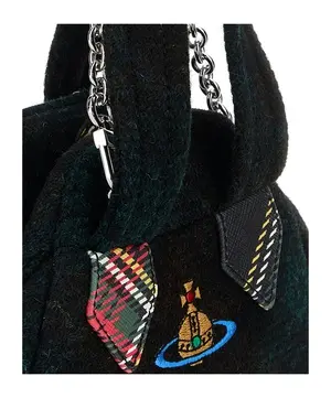 VIVIENNE WESTWOOD Mini Handbag With Logo Embroidery - Black