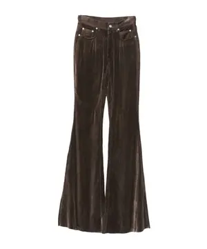 Rick Owens Concordians Bolan Bootcut Velvet Pants - Black