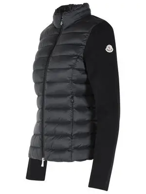 Moncler Quilted Zip-up Cardigan - Black