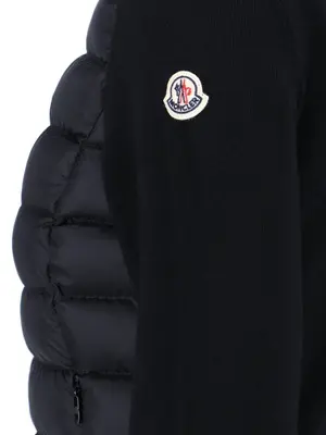 Moncler Quilted Zip-up Cardigan - Black