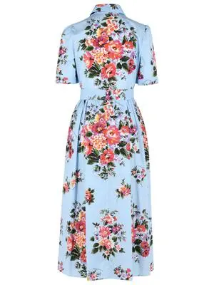 Dolce & Gabbana Floral Printed Midi Dress - Blue
