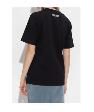 Moschino Smiley Face Print Crewneck T-shirt - Black