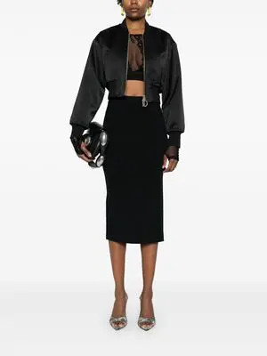 Versace Decorative Button Knit Midi Skirt