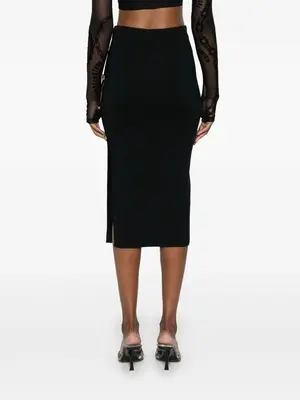 Versace Decorative Button Knit Midi Skirt