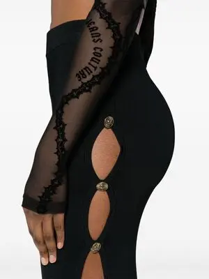 Versace Decorative Button Knit Midi Skirt